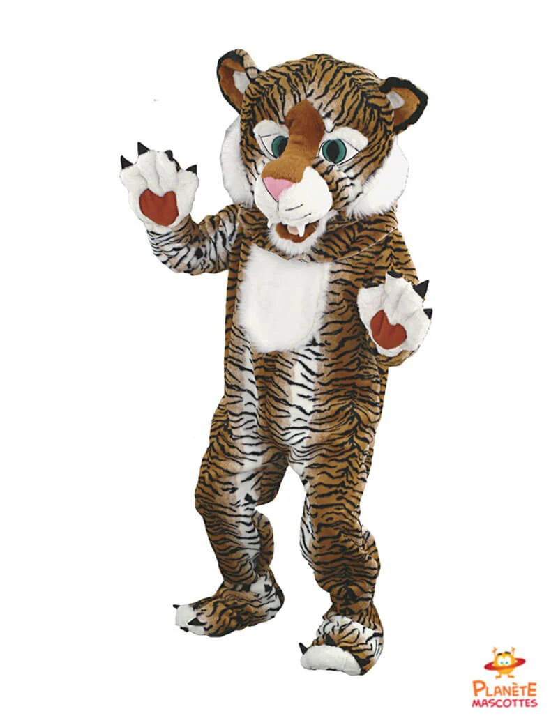 Tiger mascot disguise and customized mascots - Planète Mascottes